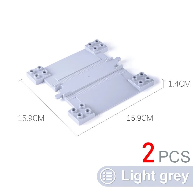 Детский конструктор Tubaba "Железная дорога", совместимый с Duplo Белый, 2PCS B Light gray