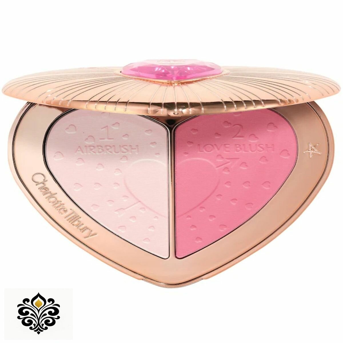 Charlotte Tilbury Pillow Talk Beauty Soulmates Face Palette Flawless Pink Двойная палетка румян и пудры, ограниченная серия