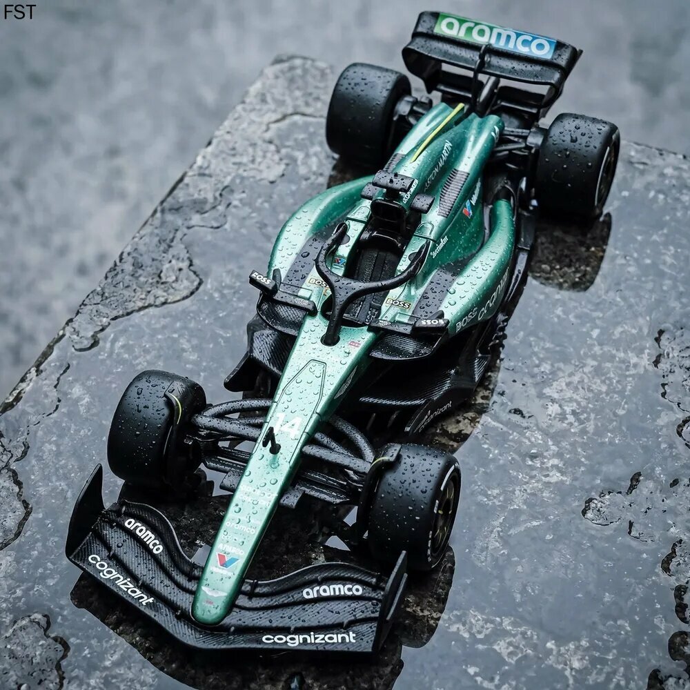 1:18 Aston Martin F1 No.14 Formula One Mclaren F1 No.4, F1 Team гоночная модель, металлическая модель, Подарки для взрослых, Коллекционные предметы, Гоночный автомобиль Формулы-1