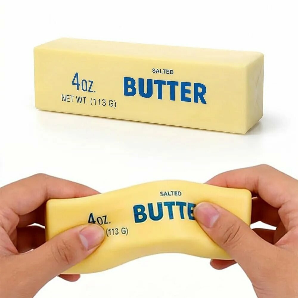 Butter Squishy/2026 New/Антистресс-игрушка "Масло" из мягкого полиуретана