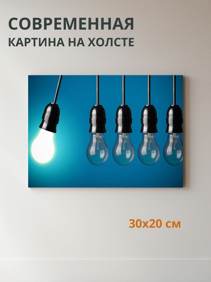 Картина на холсте Лампочка 30x20 см