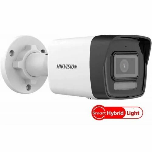 HIKVISION DS-2CD1023G2-LIUF 2 Мпикс, объектив 4 мм, H265+, ночное видение 30 м, гибридная подсветка, слот для SD-карты, встроенный микрофон, PoE, IP-камера цилиндрической формы