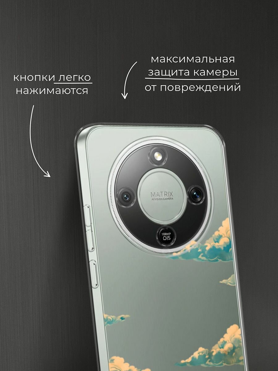 Чехол на Honor X9d / Хонор X9d с принтом Звезды и облака, прозрачный — фото 1