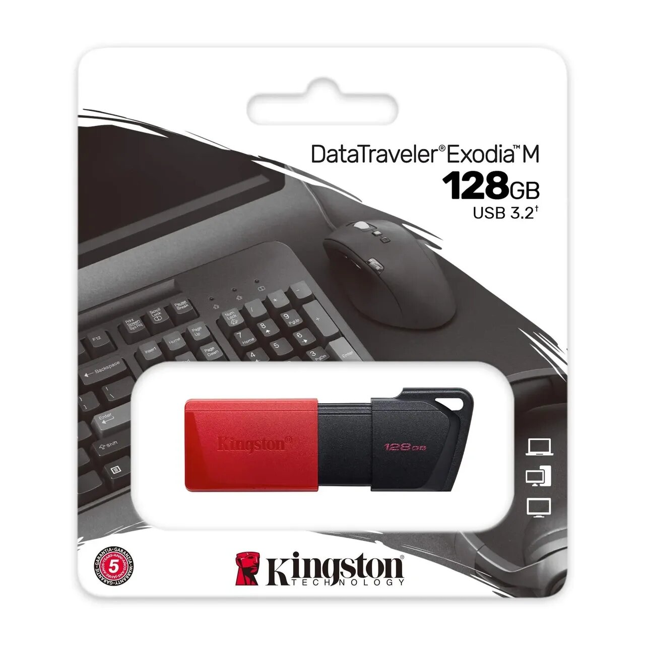 USB Флеш-накопитель Kingston DataTraveler Exodia M 128 ГБ, черный, красный