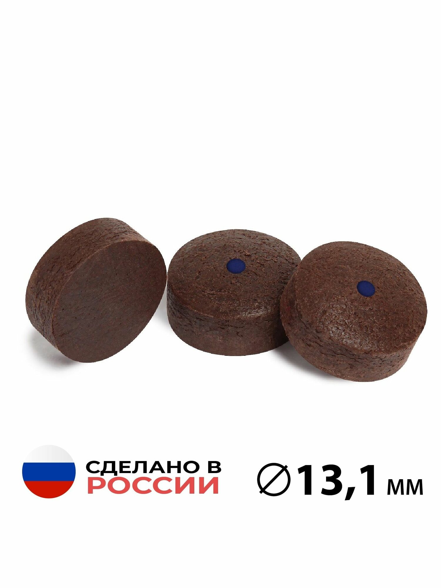 Наклейка для кия В. Гриза 1.0 Синяя 13,1мм Hard, прессованная, 1 шт.