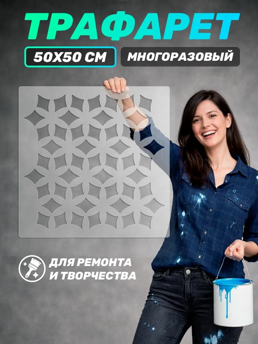 Трафарет для стен под штукатурку орнамент