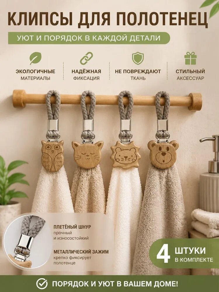 Держатель для полотенец 4 шт