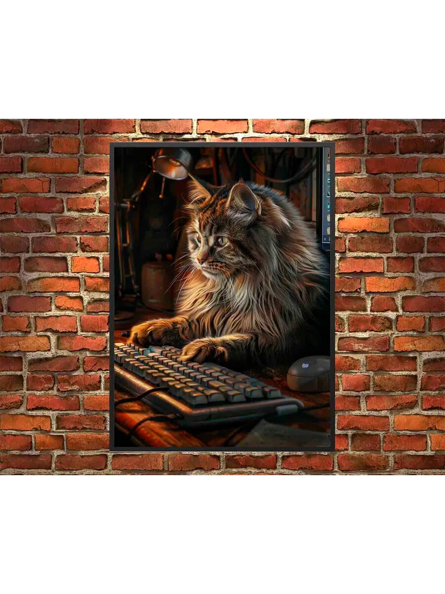 Норвежский лесной кот-программист 1, Плакат 30x42см