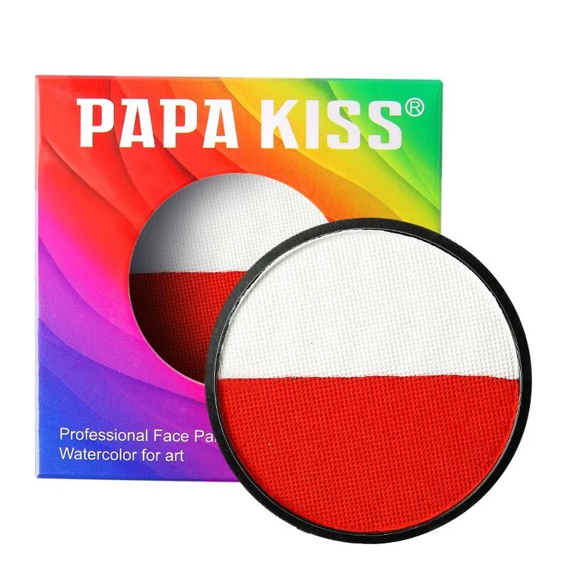 Аквагрим профессиональный PAPA KISS 2 в 1, двухцветный грим для лица и тела детской и взрослый, гипоаллергенная краска для грима и театра (30 г, 7.5 см)