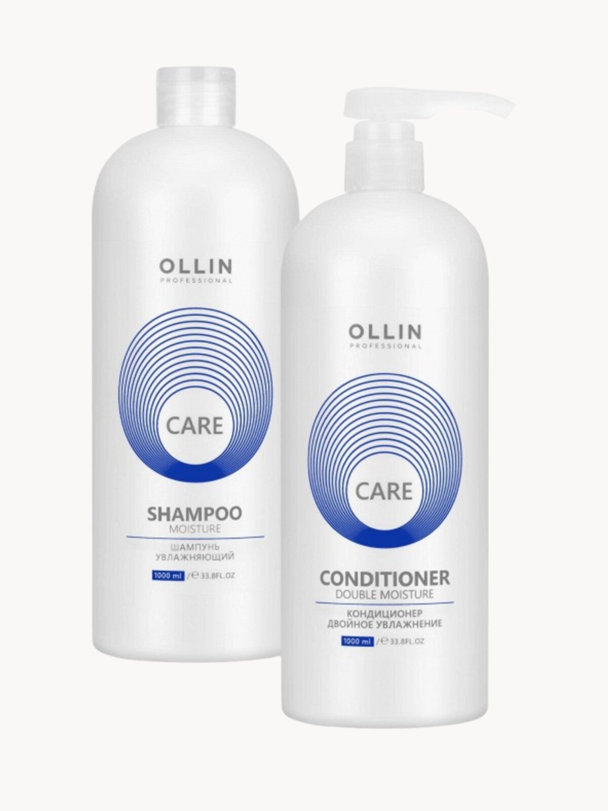 Набор для волос OLLIN PROFESSIONAL Care moisture: шампунь и кондиционер увлажняющий, 1000+1000 мл