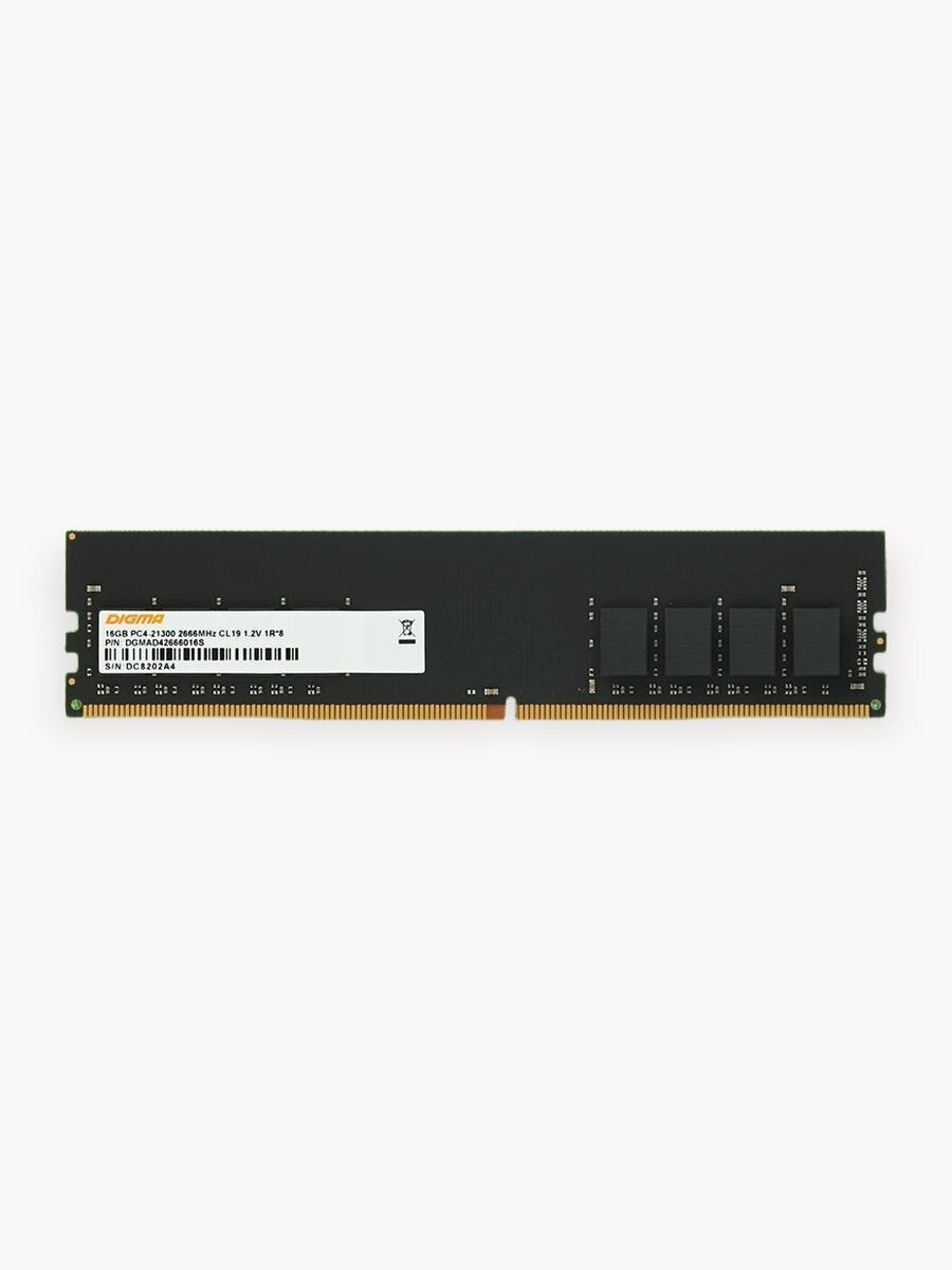 Оперативная память Digma, DDR4, 16Gb (1x16Gb), 2666MHz, CL19, DIMM (Новая)