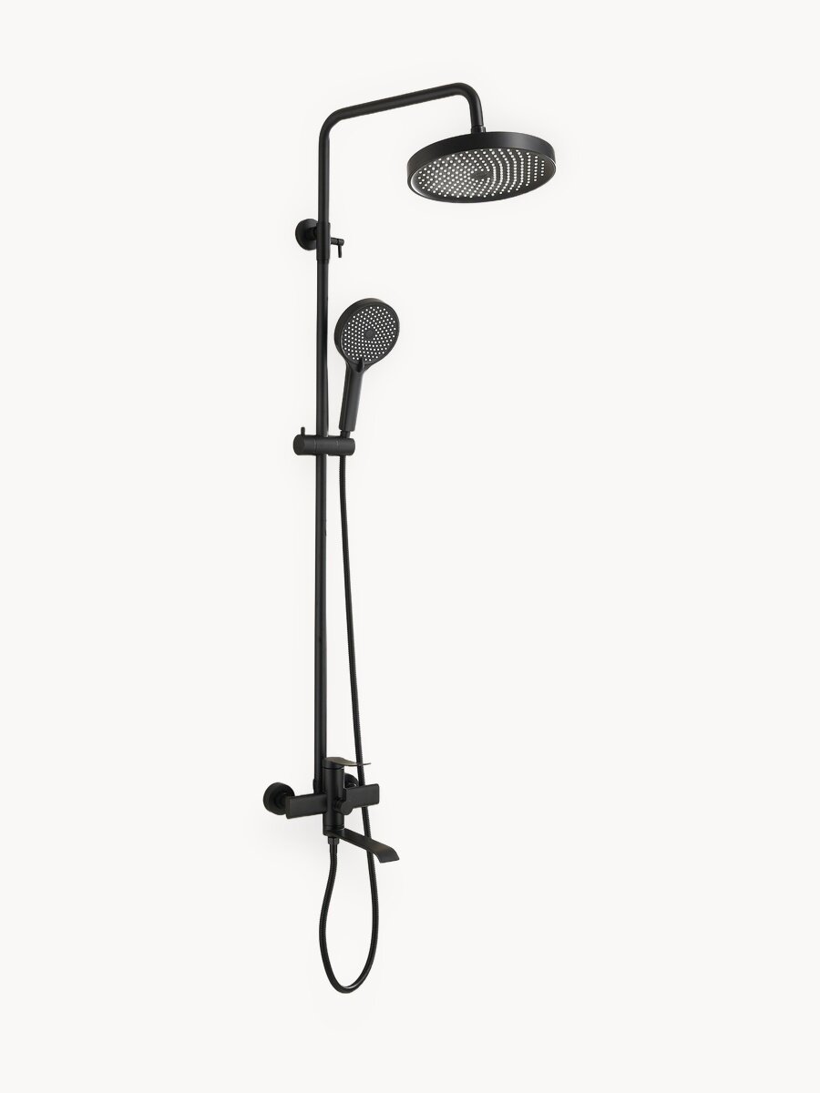 Душевой комплект с тропическим душем и смесителем, черный нержавеющая сталь Belz B24812-7