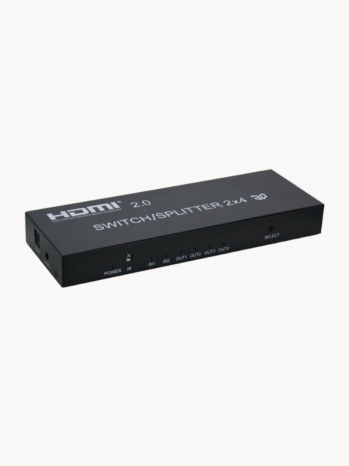 Переключатель/Разветвитель HDMI 2х4 + audio Ultra HD V2.0 (4Кх2К,3D) /VConn/