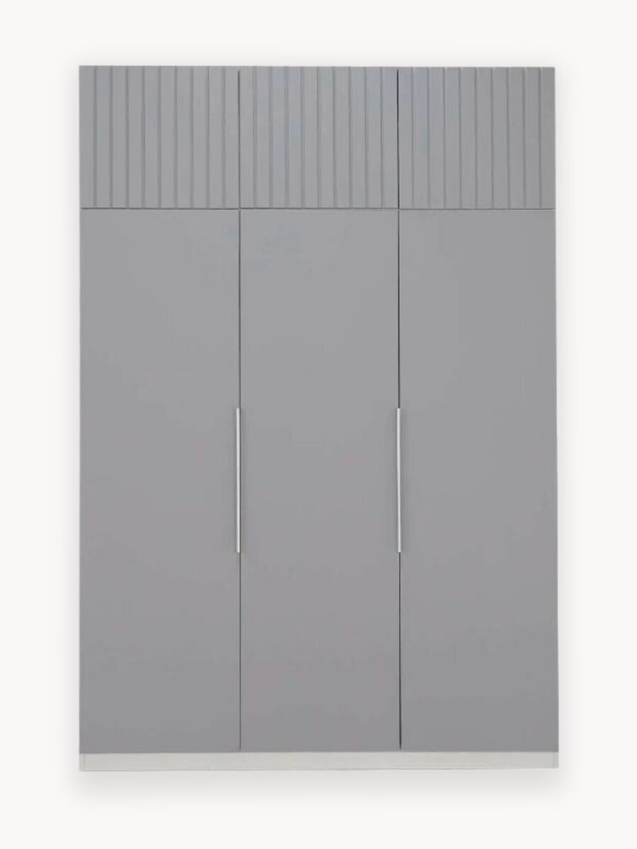 Шкаф для одежды распашной с полками Лайт Грей Софт/Белый Шелк, 150х57х220 см Урбан ивару