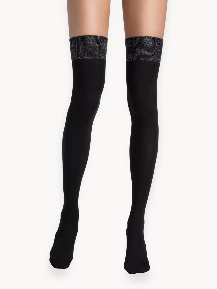 Чулки Плотные гольфины женские (гольфы выше колена) CONTE TRENDY Гольфины с люрексом