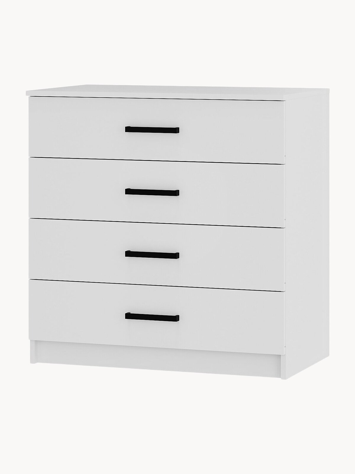 Комод BTS Фьюжн, белый, 4 ящика, с направляющими, 85,2 см x 86,6 см x 50,4 см