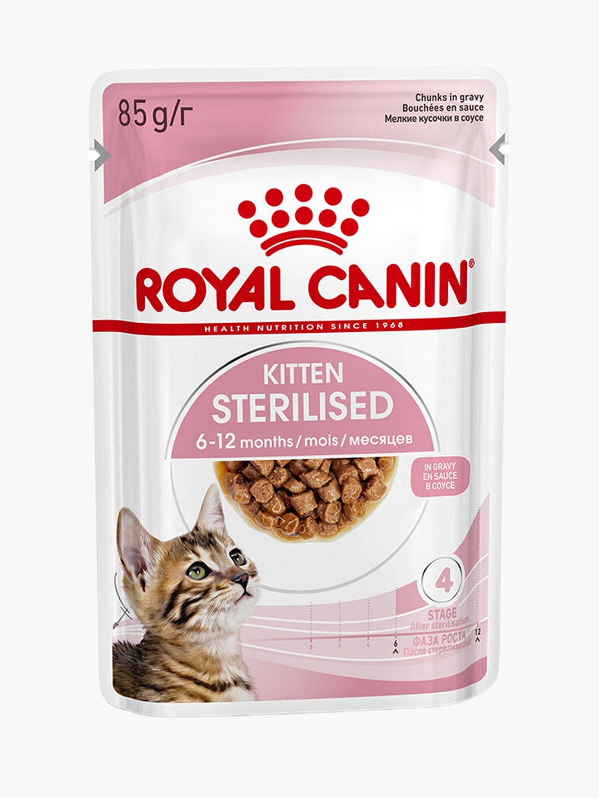Влажный корм для стерилизованных котят Royal Canin Kitten Sterilised кусочки в соусе, 28 шт по 85 г