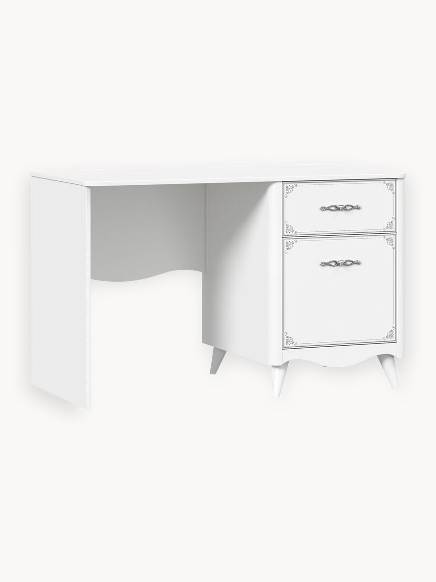 Стол компьютерный письменный Элис, с ящиками, правый, 120х64 см, Белый