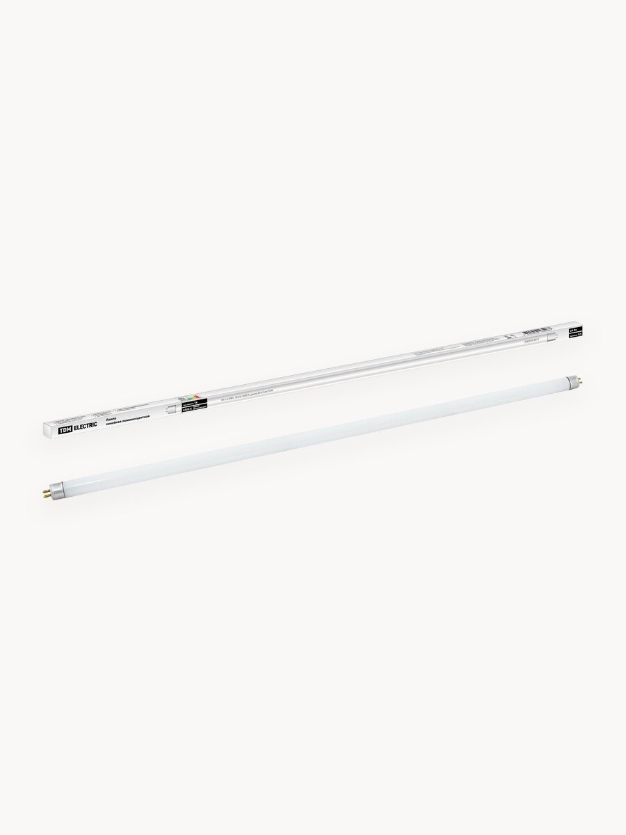 Лампа люминесцентная линейная двухцокольная ЛЛ-12/24Вт, T4/G5, 6500 К, длина 654,2мм TDM
