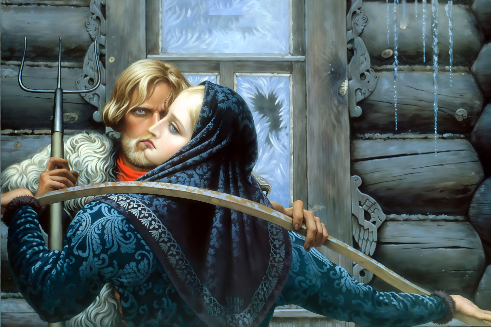 Репродукция картины Константина Васильева "У чужого окна" на холсте 40х60