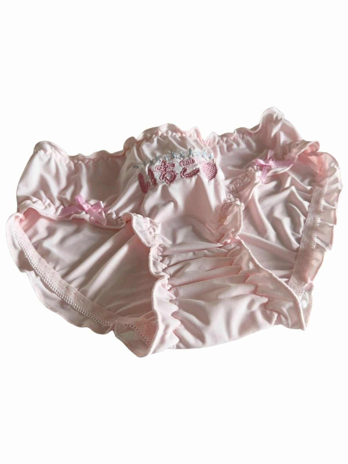 Женские трусики с рюшами и вышивкой