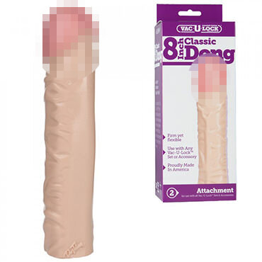 Doc Johnson Vac-U-Lock Classic Dong, 19.5 см Насадка-фаллоимитатор к трусикам