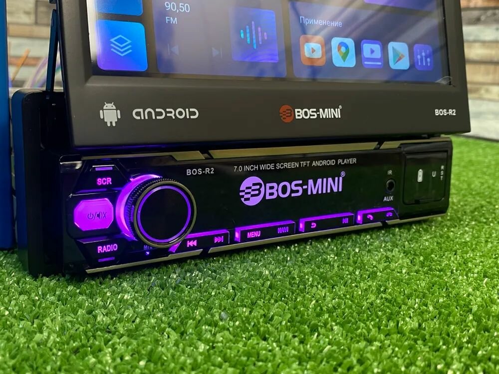 Выдвижная Андроид 4+64ГБ магнитола,1Din c навигатором (GPS, Wi-Fi, Bluetooth, SD, USB) с сенсорным экраном 7 дюймов. в.