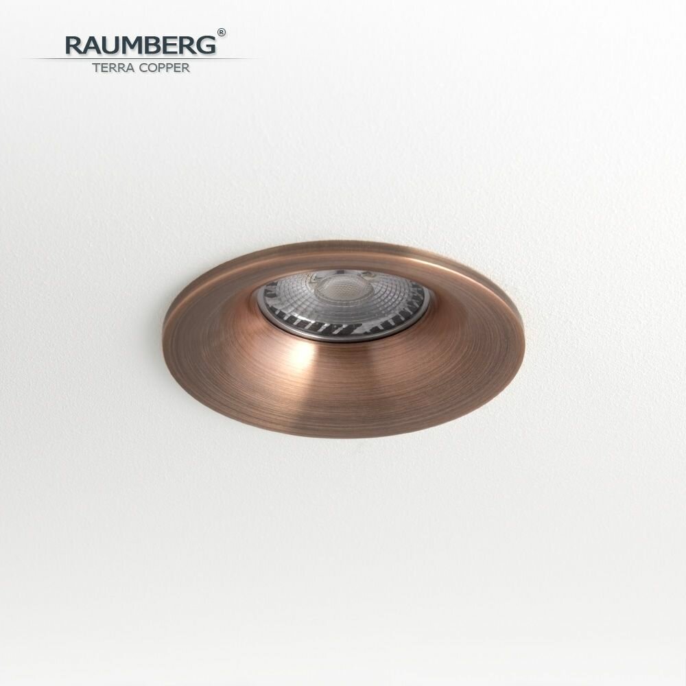 Встраиваемый неповоротный светильник RAUMBERG TERRA Copper, цвет- медь, под светодиодную лампу GU10