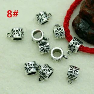 Серебряные трубки-вешалки для бисера, 30 шт 30Pcs Style 8