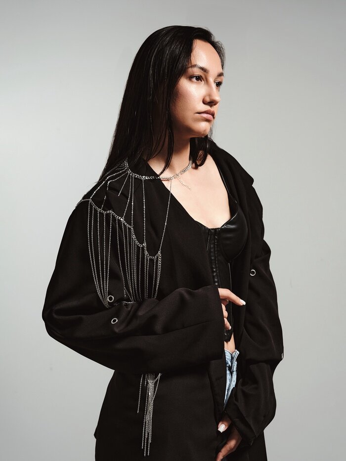 Бодичейн через плечо «Цепочка», серебристый