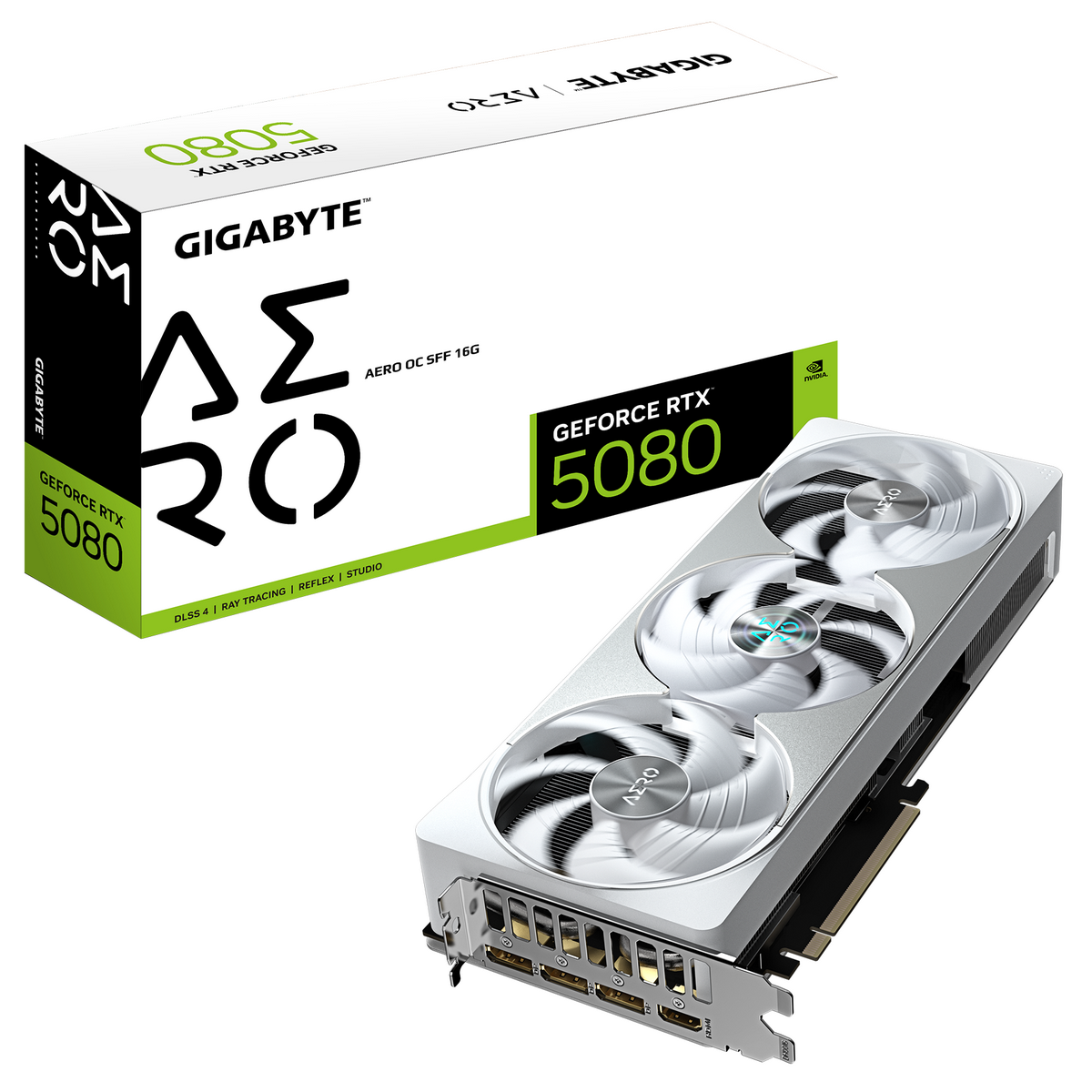 Видеокарта Gigabyte GeForce RTX 5080 16 ГБ (RTX5080 AERO OC SFF 16GB), RTL
