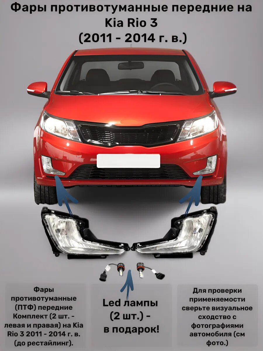 Фары противотуманные передние на Kia Rio 3 (2011-2014 г. в.)