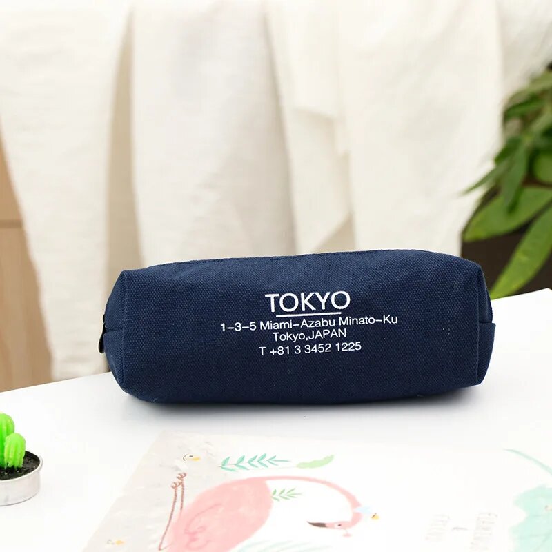Kawaii Лондон Париж Токио Джинсовый пенал Школьные канцелярские принадлежности Сумка для ручек Студенческие канцелярские принадлежности Пенал Сумки для хранения косметики