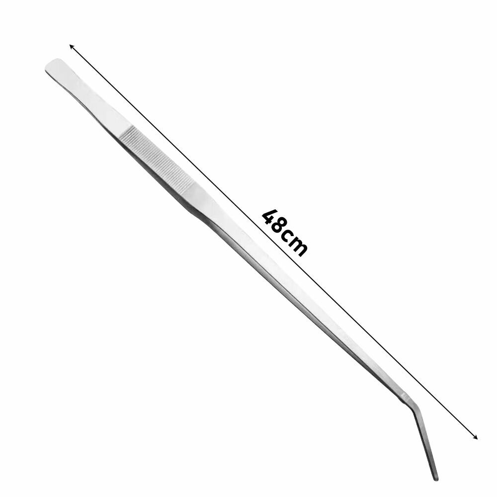 Пинцет аквариумный, нержавеющая сталь 304, серебристый, 48см