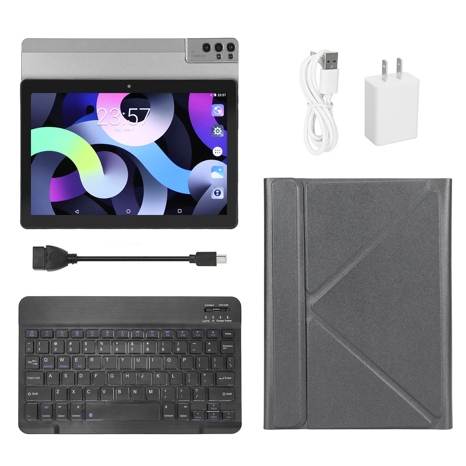 2 в 1 таблетке 4 ГБ ОЗУ 64 ГБ ПЗУ ОКТА CORE 2 CAMERA 5G WIFI 8800MAH Офисный планшет с клавиатурой корпуса