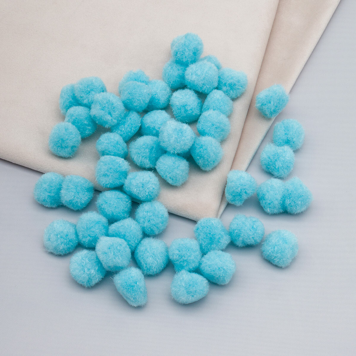 Помпоны для творчества, 20 мм, цвет голубой, 50 штук, Astra&Craft