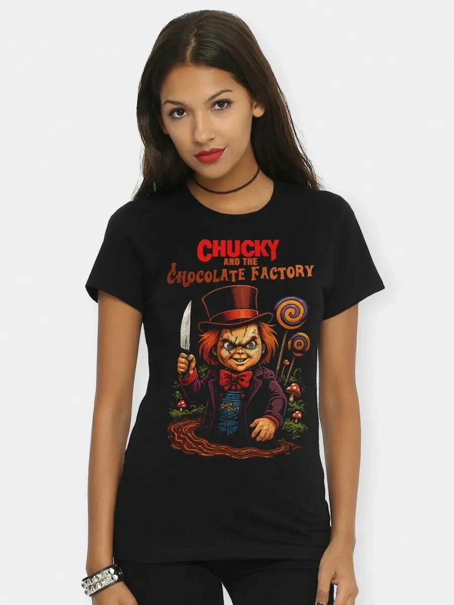 Футболка Чаки и Шоколадная фабрика / Хоррор / Женская
