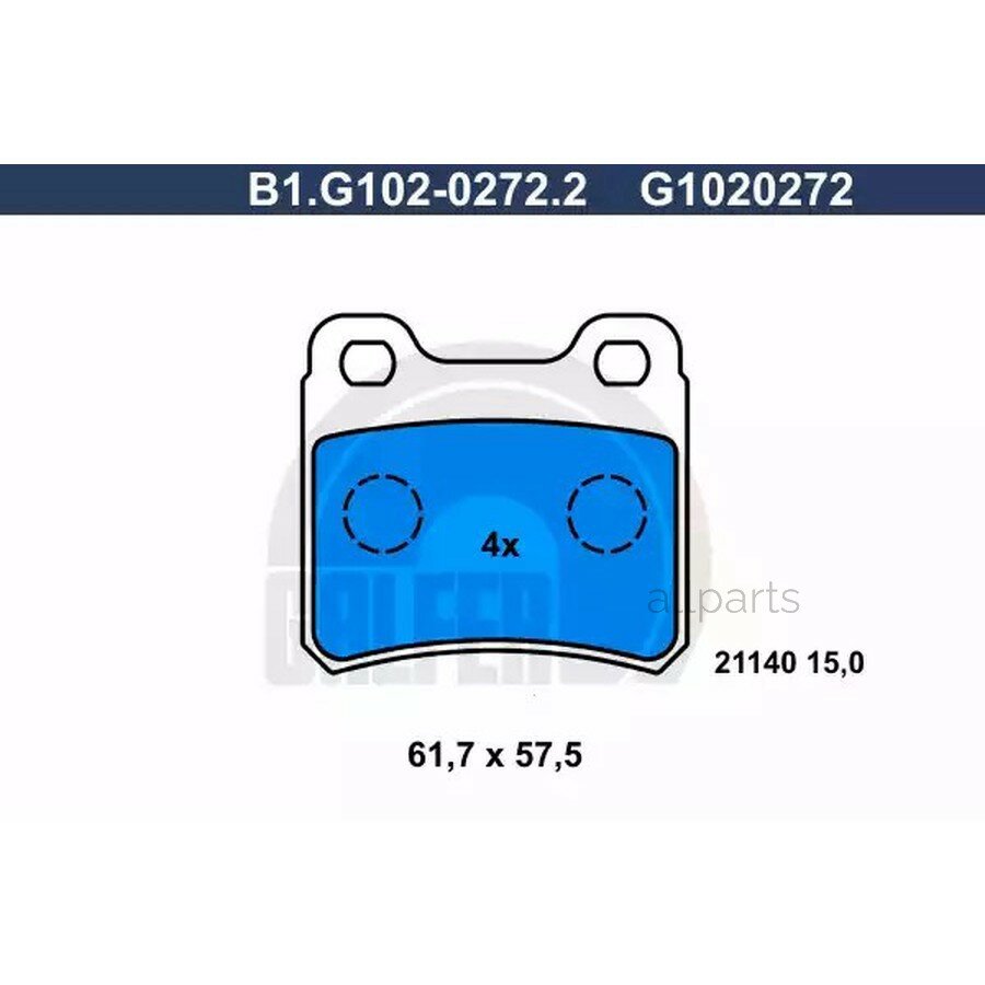GALFER B1-G102-0272-2 Колодки торм. задн.