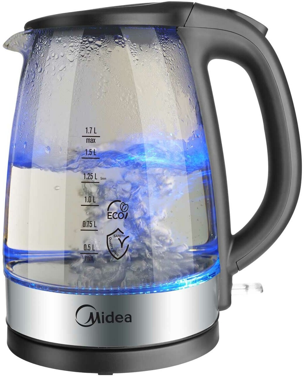 Электрочайник Midea MK-8016, с подсветкой, нержавеющая сталь