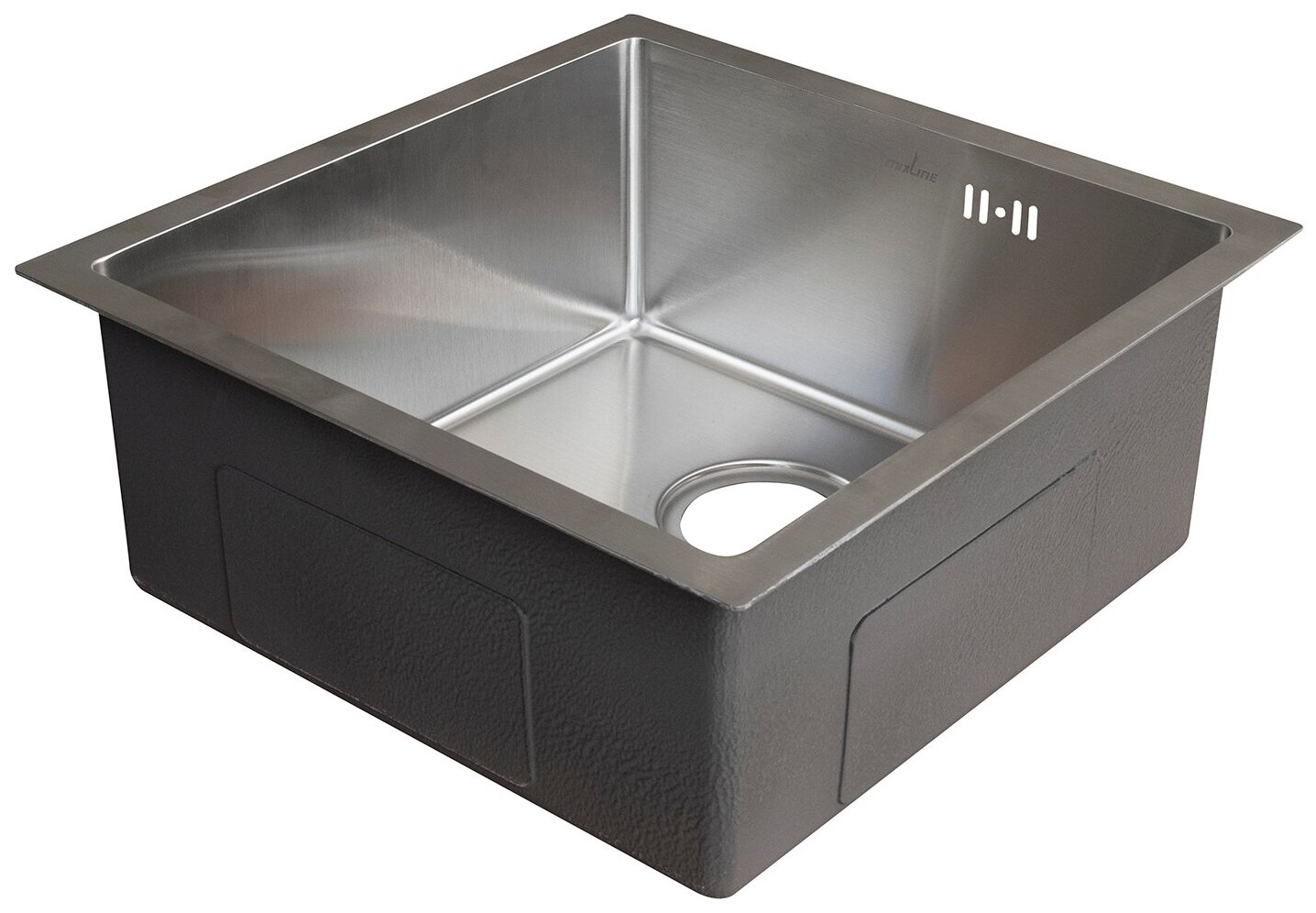 Мойка для кухни Mixline Pro 450х450х200 мм врезная квадратная с сифоном нержавеющая сталь (547225)