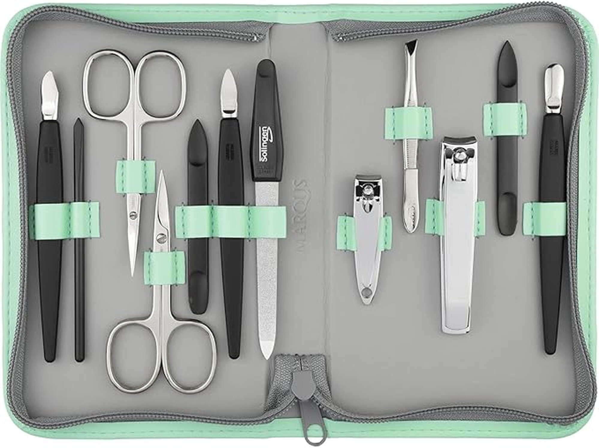 Маникюрный набор Solingen 12 эл. в футляре модель 300 цвет мятный