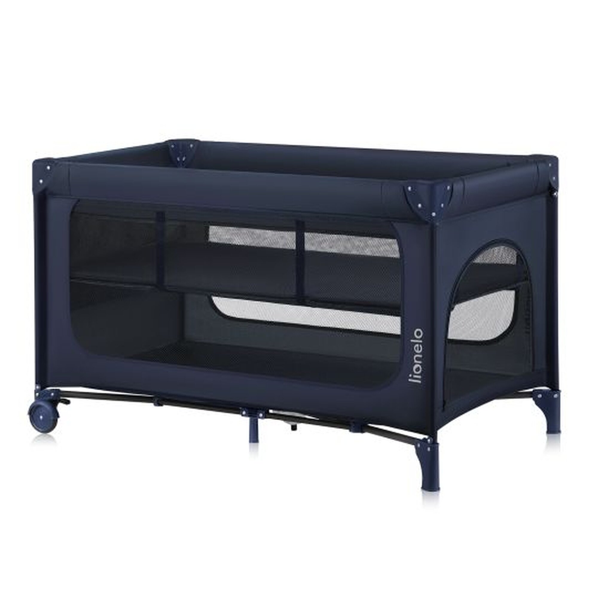 Дорожная кроватка Lionelo Jasmine Easy Fold, металл, темно-синяя, 12 кг