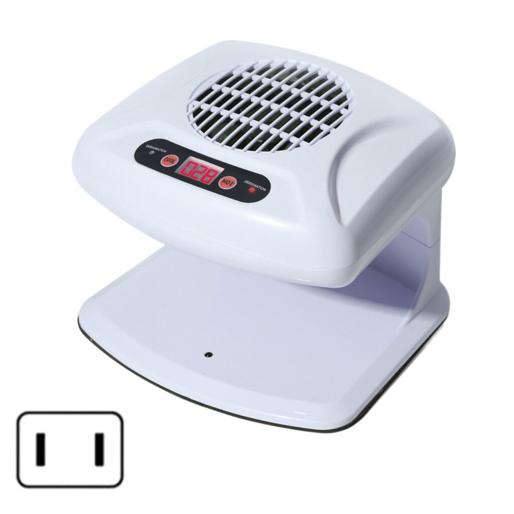 Двухцелевая сушилка для лака для ногтей с подогревом и охлаждением воздуха-грязно-белый-Штепсельная вилка американского стандарта