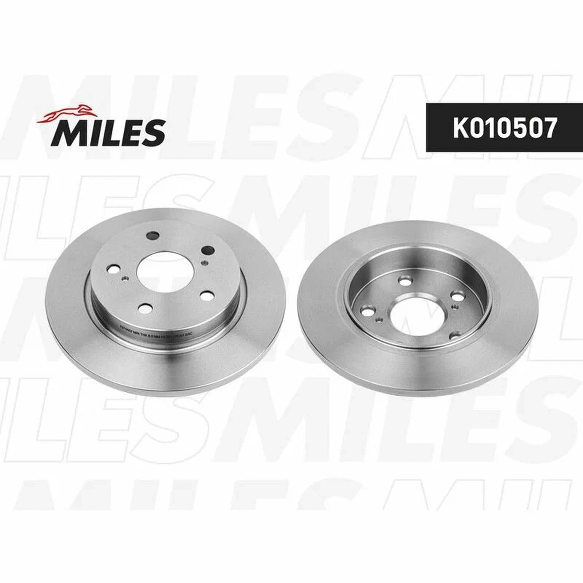 Диск тормозной задний MILES K010507 для а/м Toyota Corolla, Auris E15, E18 270x10 мм.