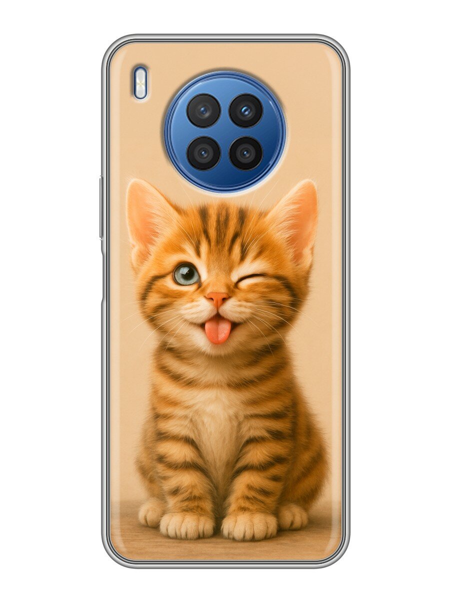 Чехол для Huawei Nova 8i, Honor 50 lite с принтом милый котенок (Хуавей Нова 8i, Хонор 50 лайт)