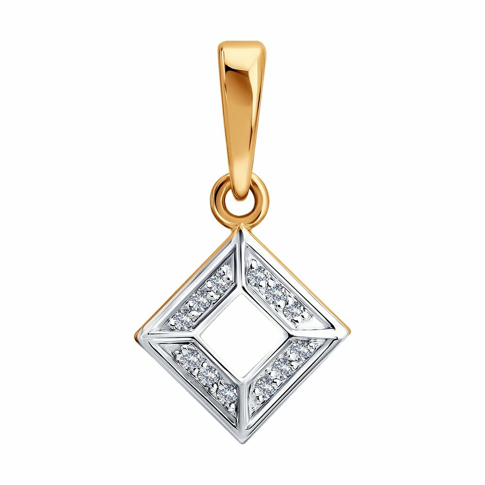 Подвеска, красное золото, 585 проба, бриллиант