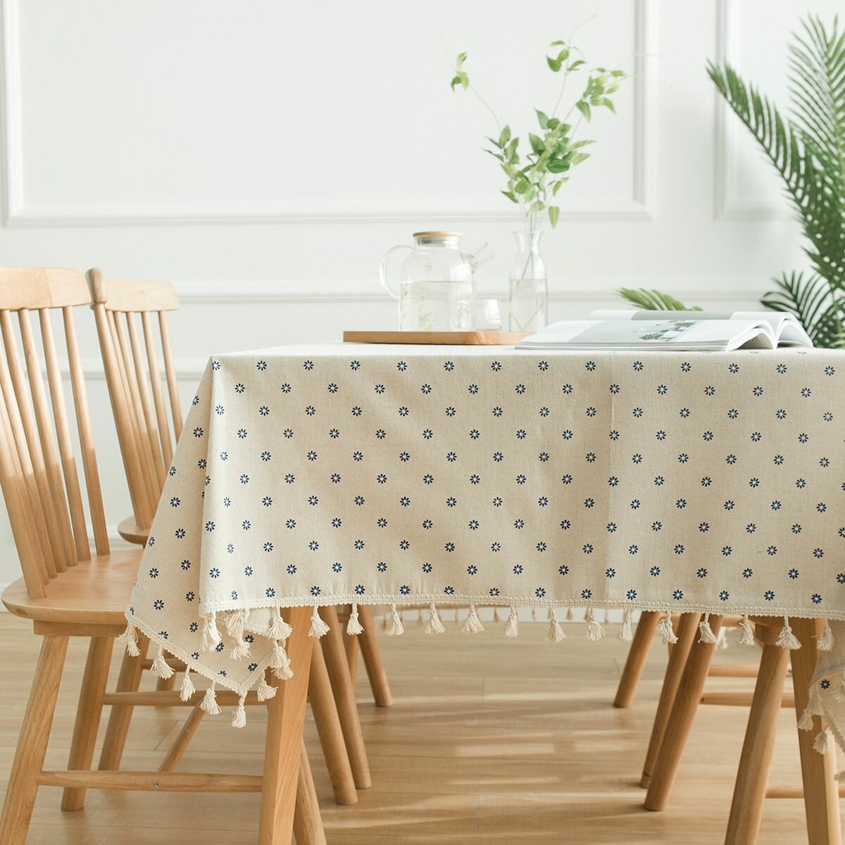 Скатерть для стола 140х200 см, с рисунком, цвет белый, прямоугольная, Varman.pro