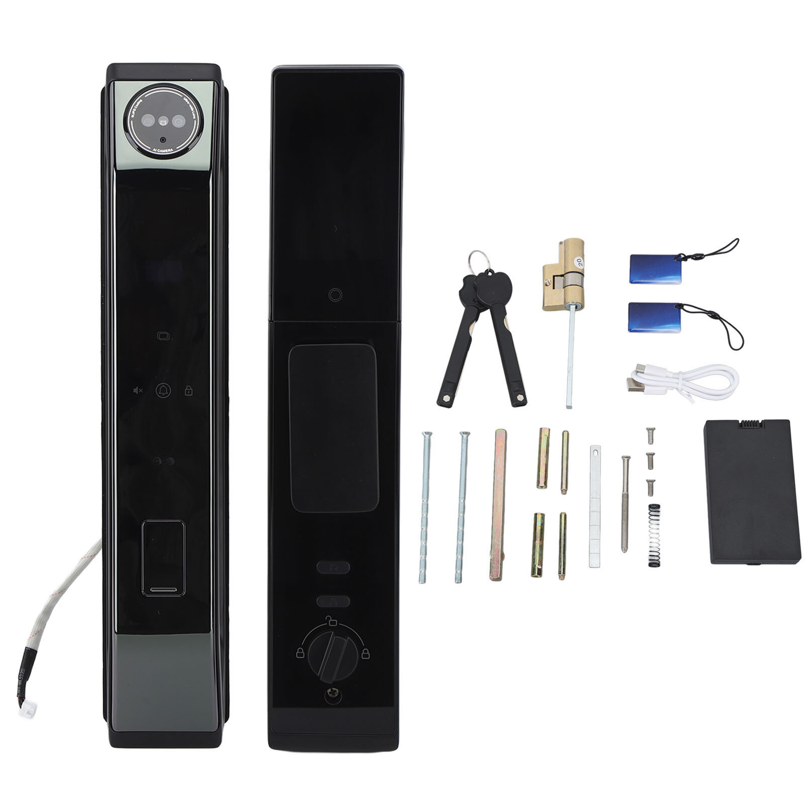 Умный замок с Face ID, отпечатком пальца, кодом и камерой 1080P для дома и офиса