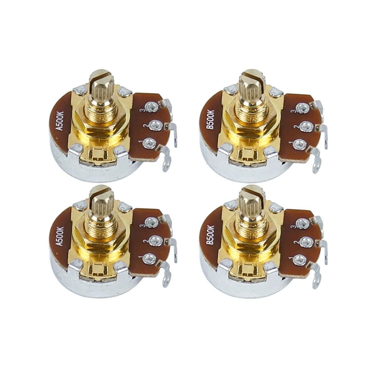 FLEOR Потенциометры для электрогитары 4шт 2 A500K 2 B500K