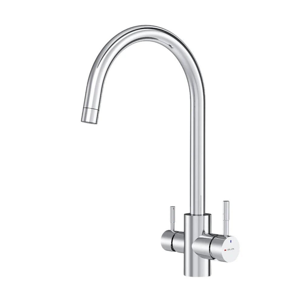 Смеситель для кухни AM.PM X-Joy S F85B07700 с краном для питьевой воды, с поворотным изливом, хром, глянцевый, однорычажный, нержавеющая сталь, с керамическим картриджем